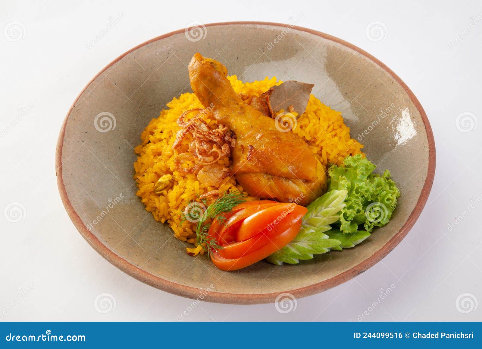 Yellow Rice with Chicken or Chicken Biryani Stock Photo - Image of ...