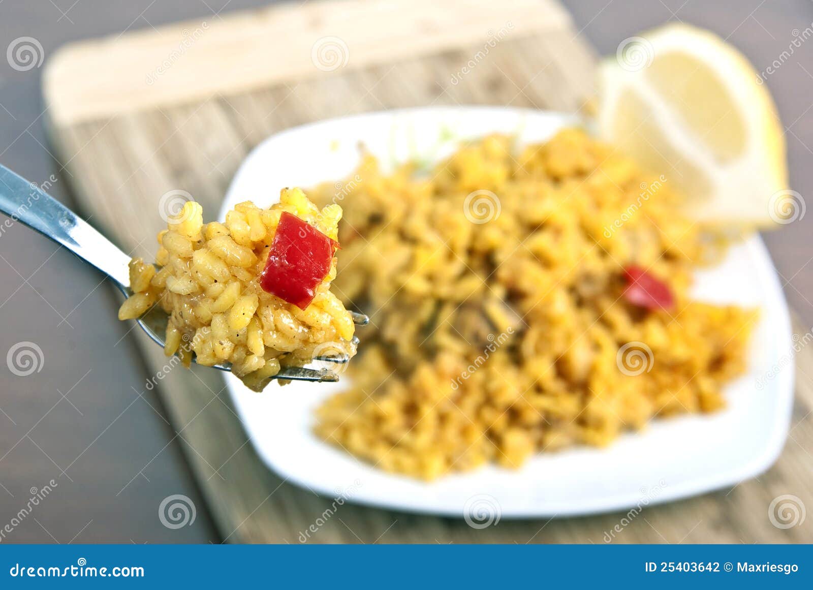 Yellow rice (Paella) stock photo. Image of paella, seasoned - 25403642