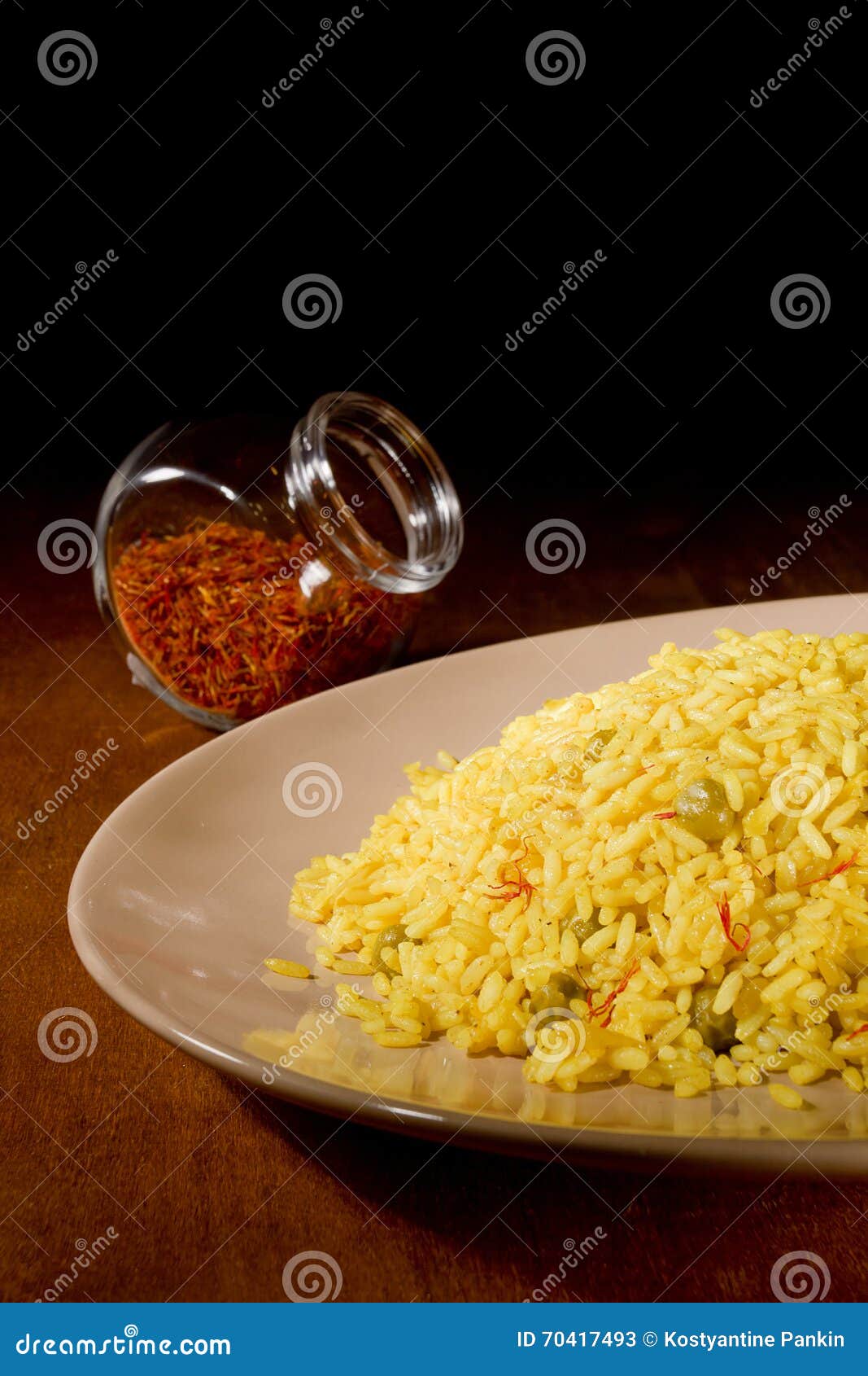 Yellow Rice with Saffron stock image. Image of meal, good - 70417493
