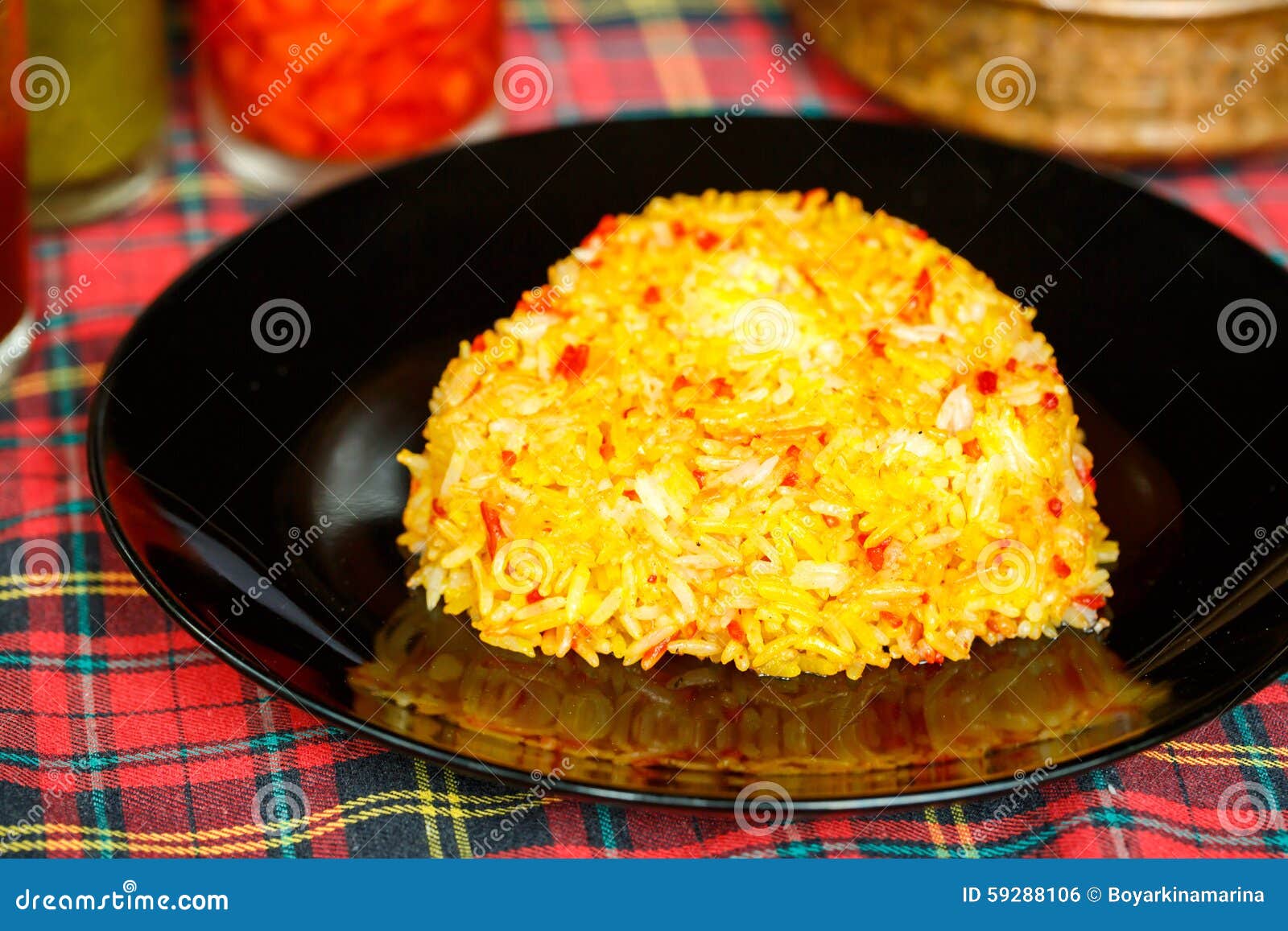 Yellow Rice with Saffron. Indian Cuisine Stock Photo - Image of lunch ...