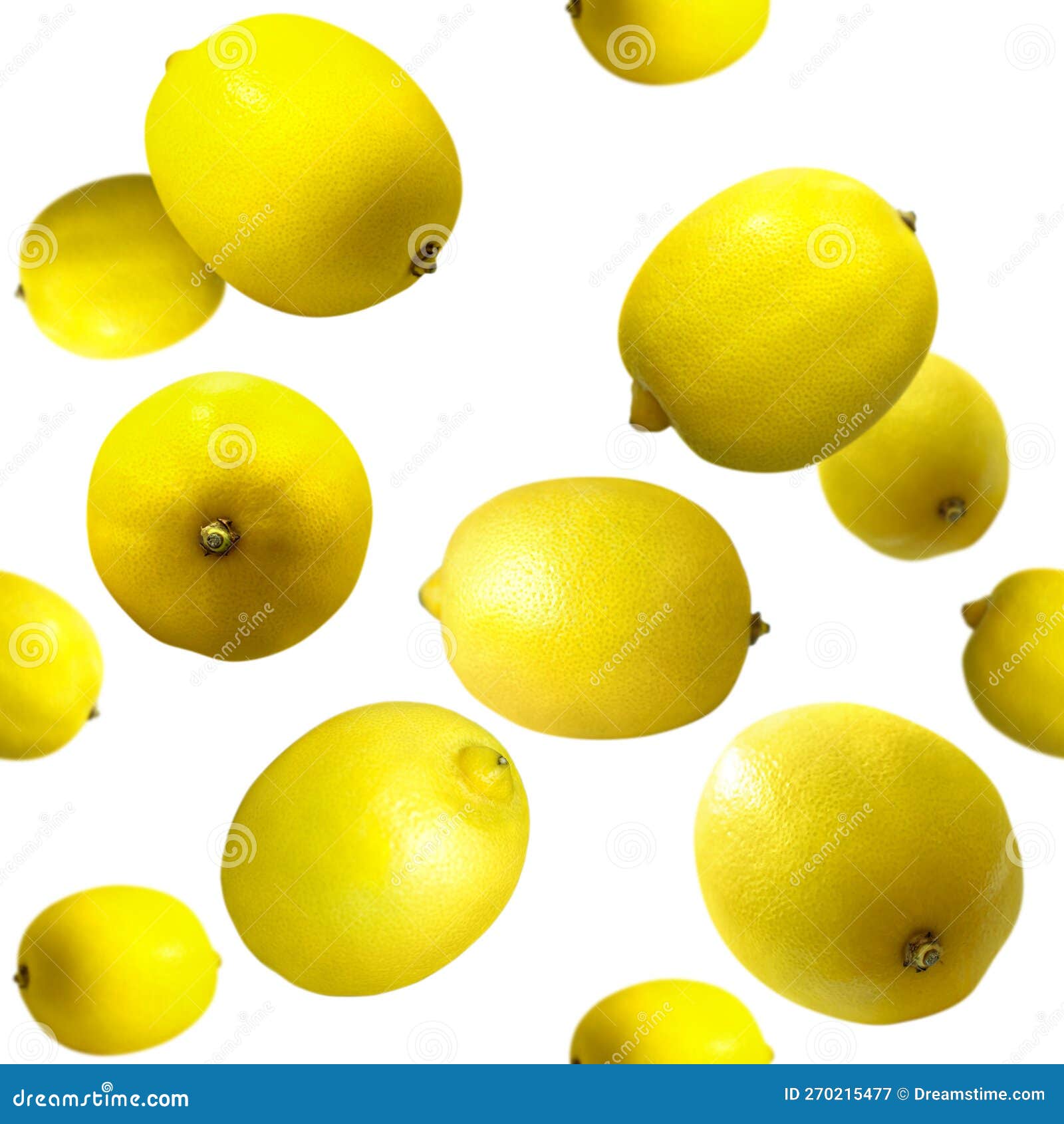 Yellow Ripe Lemons Scattered. Pattern, Module. Close-up, White ...