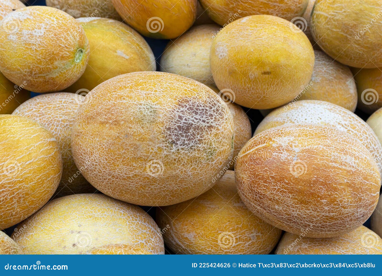 Yellow Ripe Melons. Fruit Background Stock Photo - Image of isolated ...