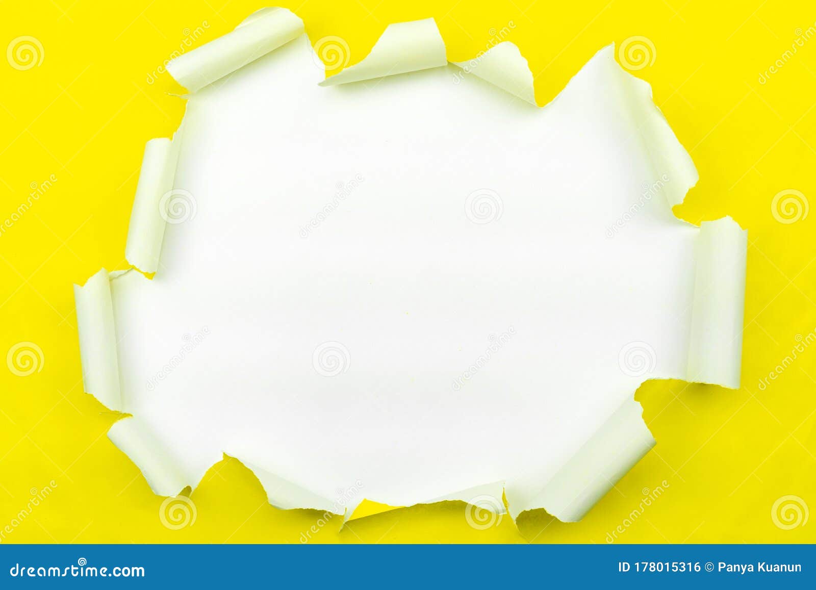 Yellow Ripped Open Paper on White Paper Background Stock Illustration ...