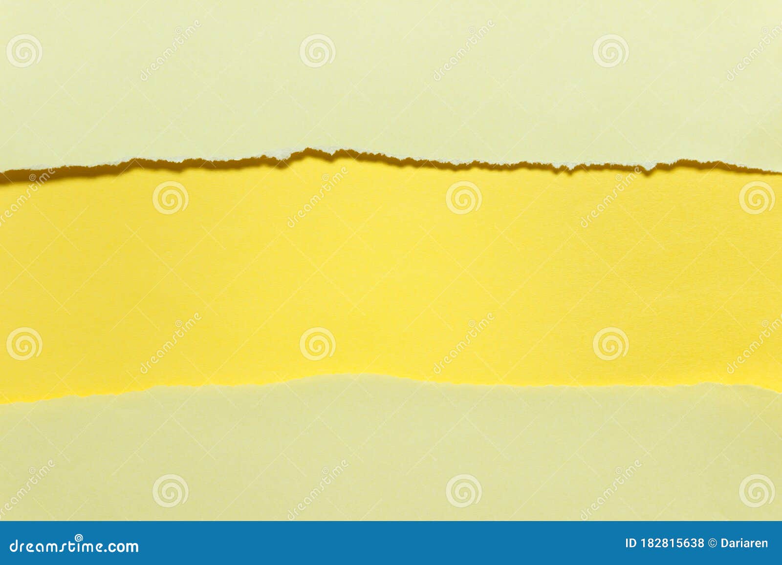 Yellow ripped paper sheets stock photo. Image of blank - 182815638