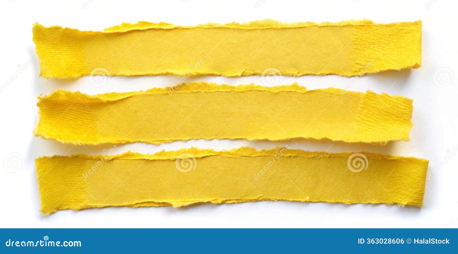 Yellow Ripped Paper Strips on White Background Stock Illustration ...