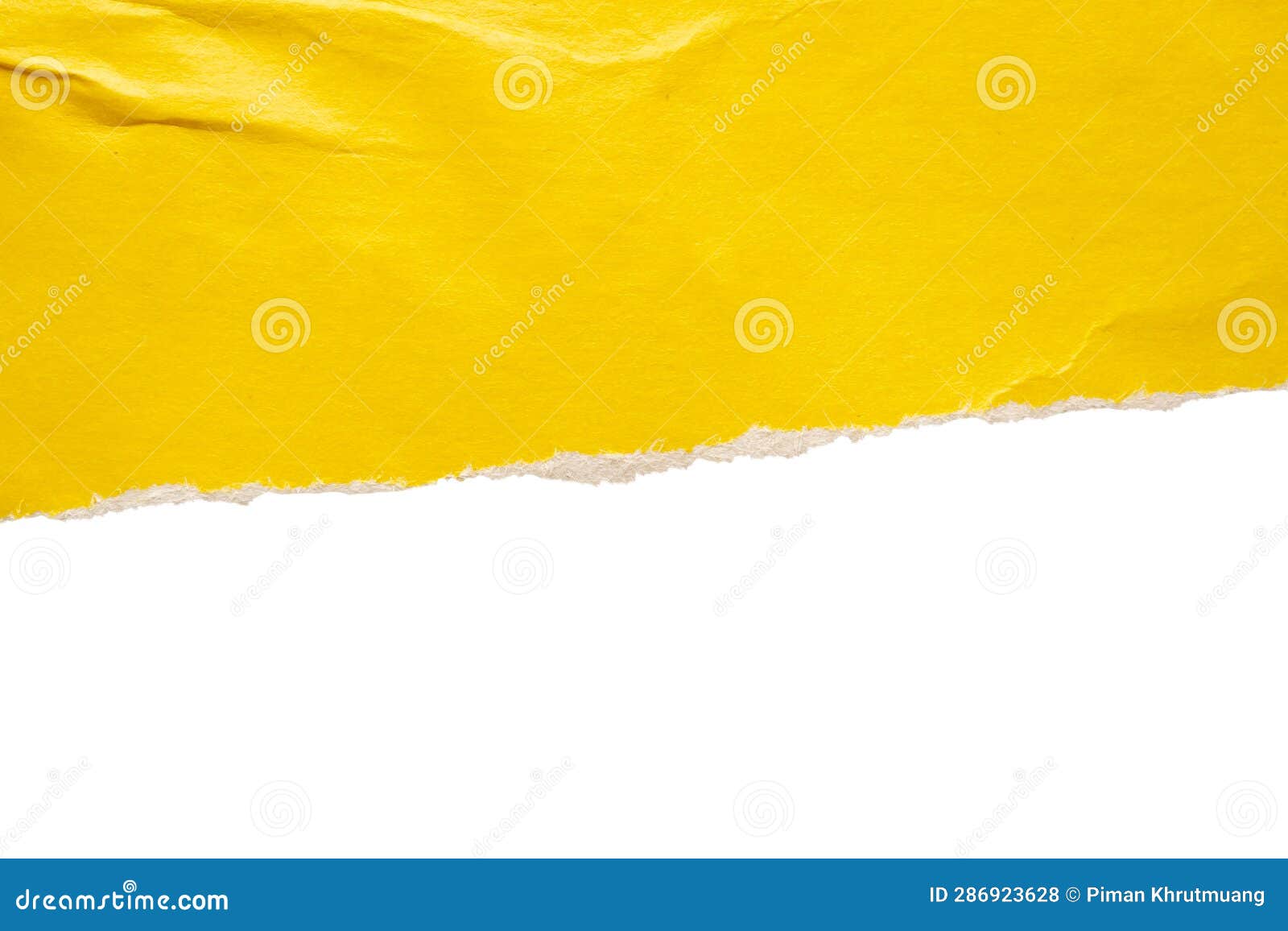 Yellow Ripped Paper Torn Edges Strips Isolated on White Stock Photo ...