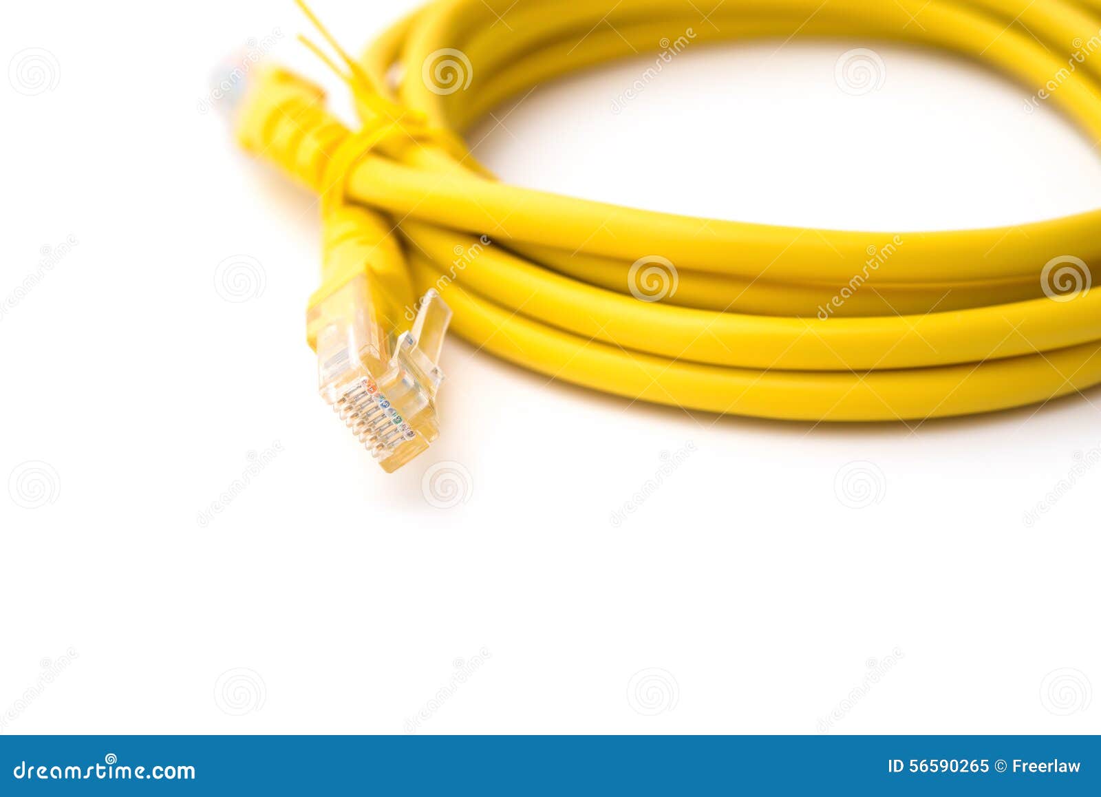 Yellow RJ45 Computer Network Connecting Cable with Clipping Path Stock ...