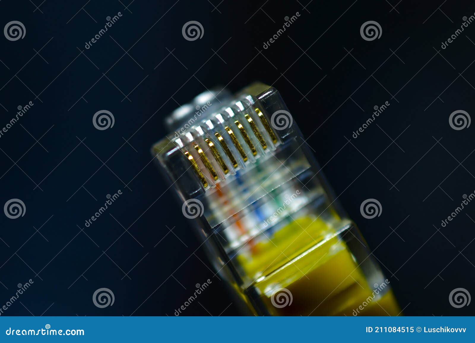 Yellow RJ-45 or Ethernet Internet Cable Close-up Stock Image - Image of ...