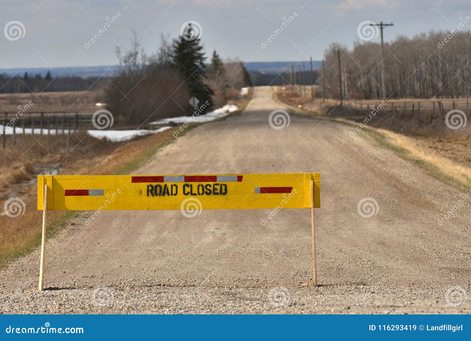 Yellow Road Closed Sign stock image. Image of isolated - 116293419