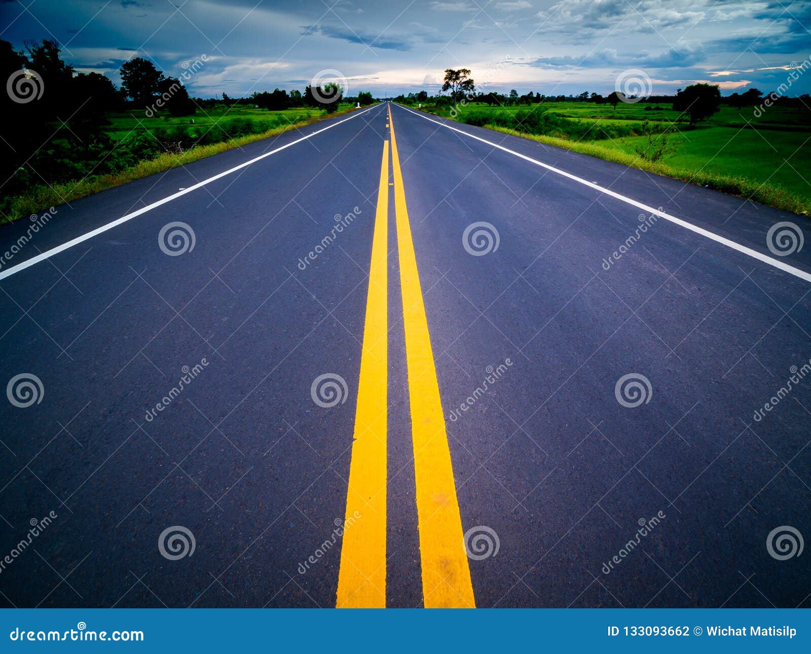 The Yellow Road Lines on the Highway Stock Photo - Image of motorcycle ...