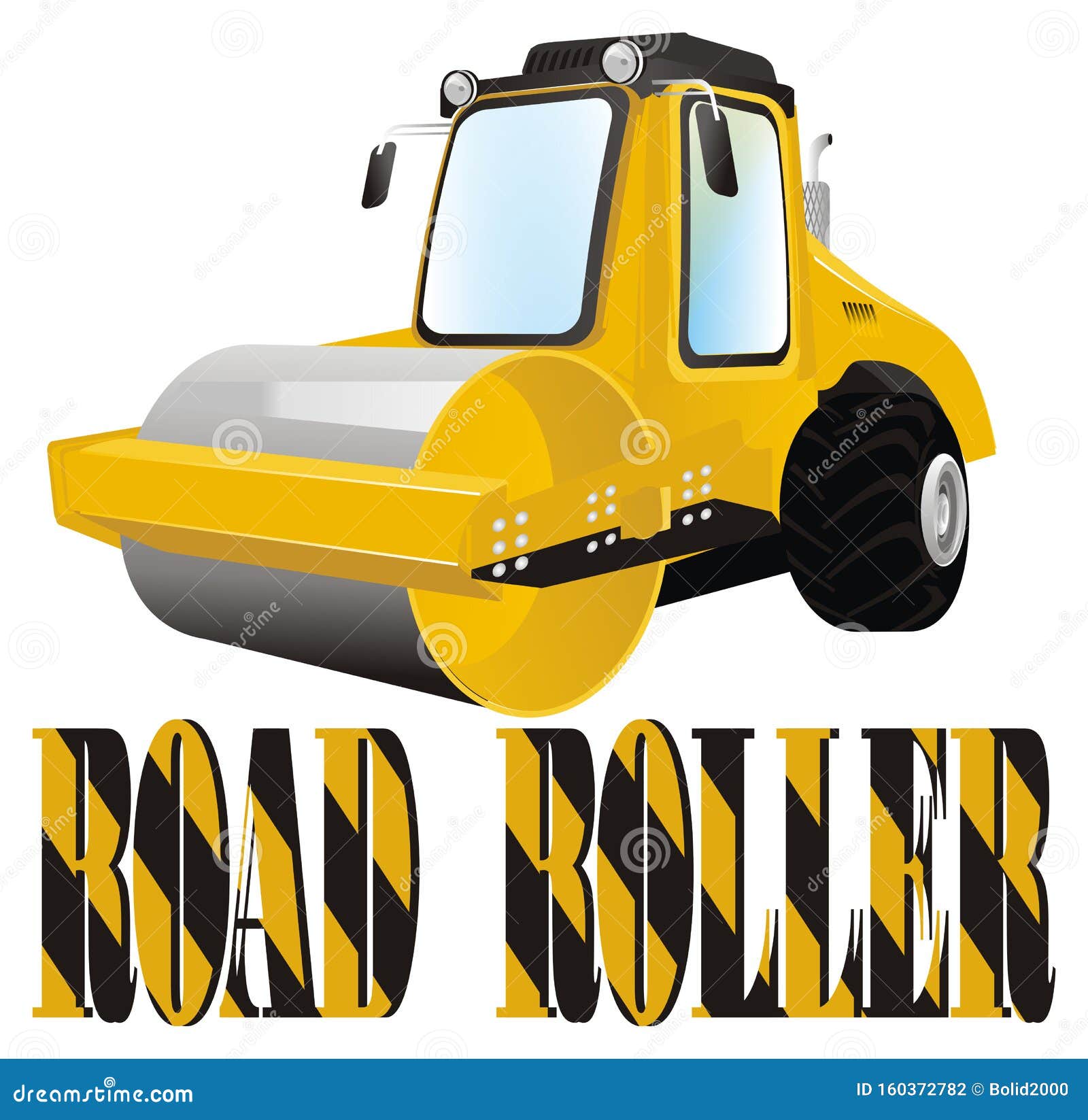 Road roller and word stock illustration. Illustration of cartoon ...