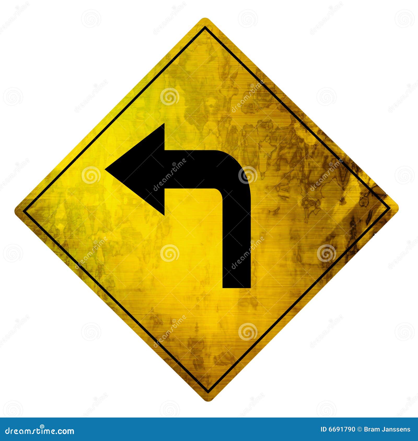 Yellow road sign stock illustration. Illustration of lane - 6691790