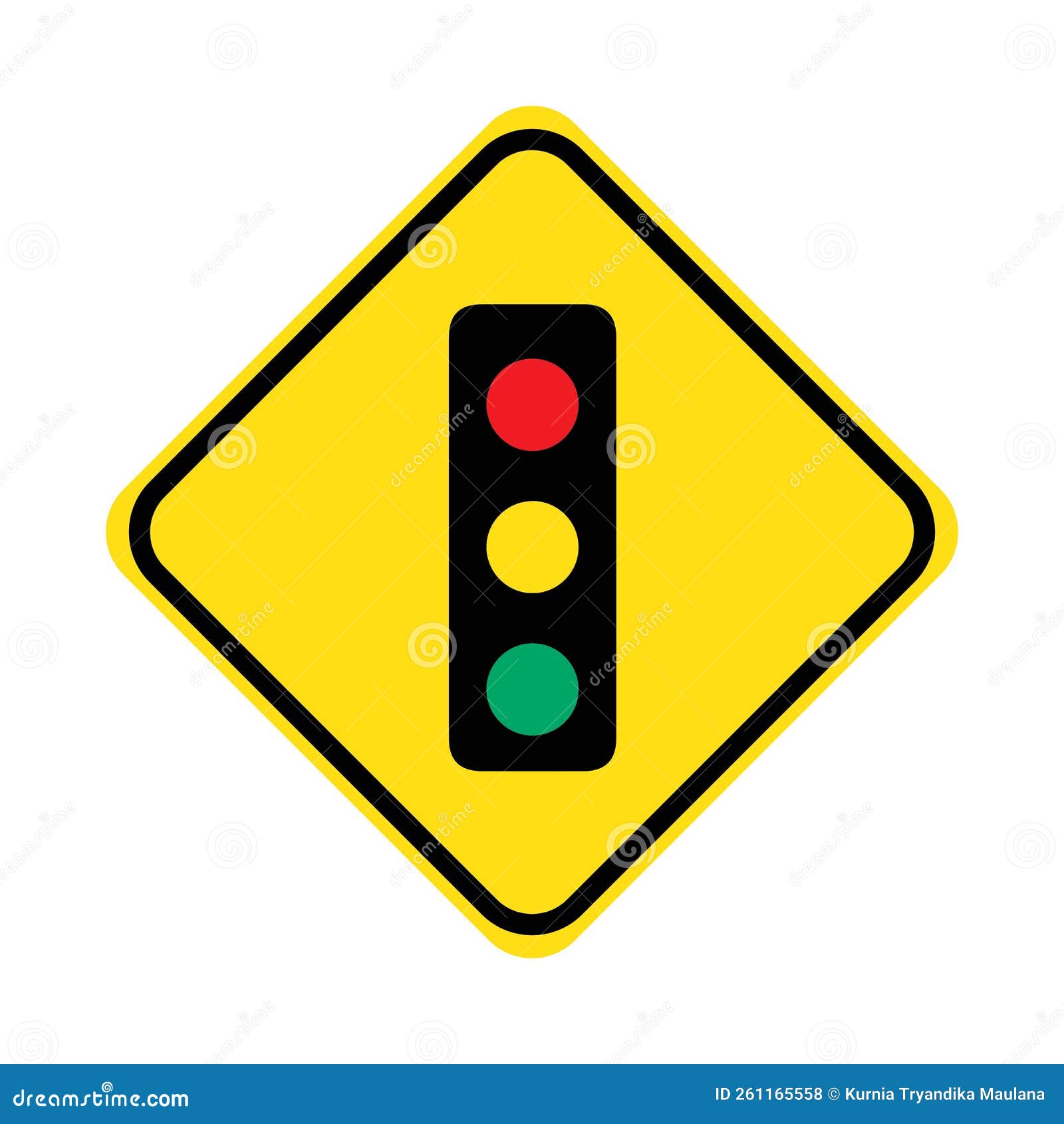 Yellow Road Sign Fork at the Crossroads Traffic Light Vector ...