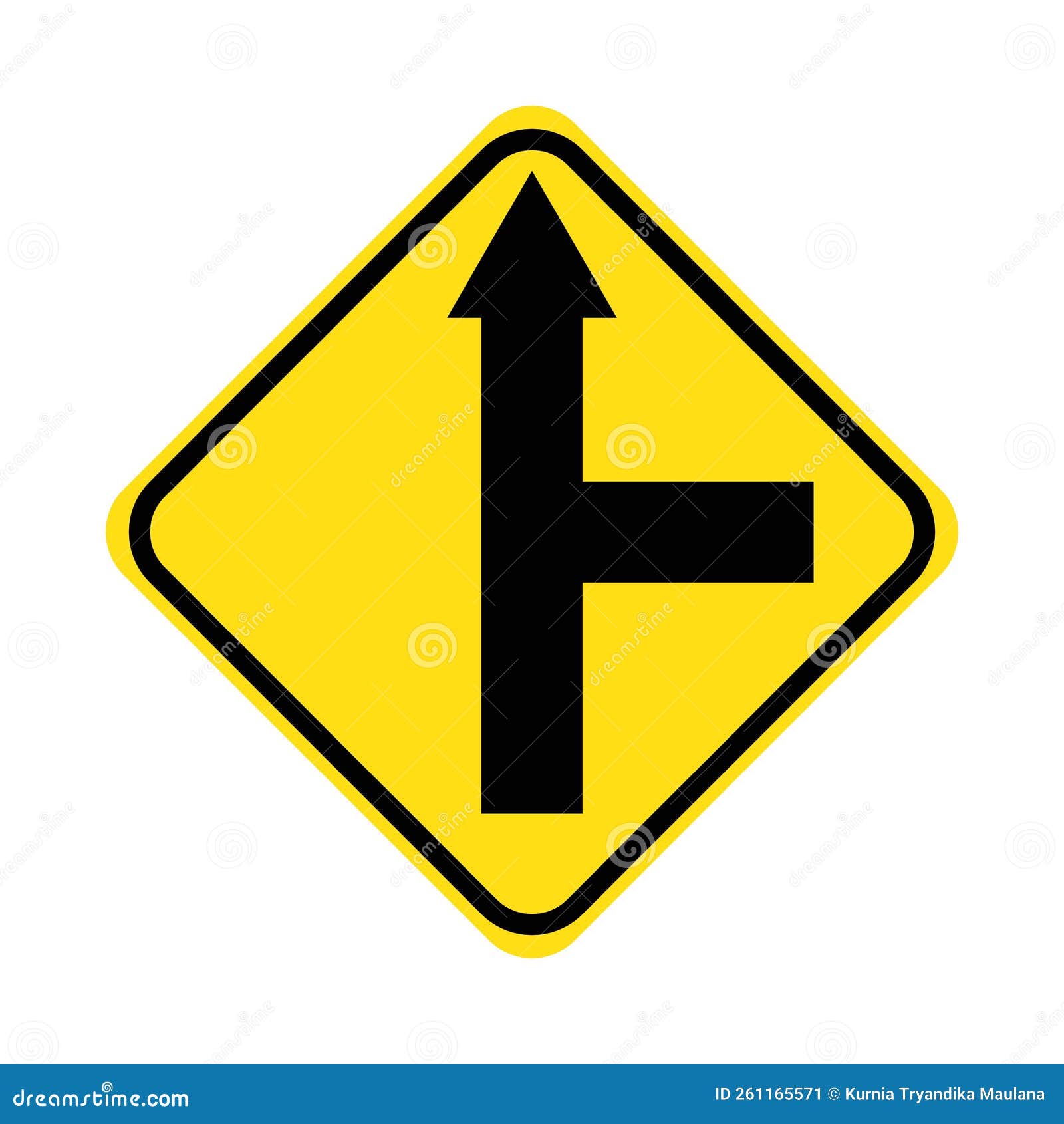 Yellow Road Sign Fork at the Crossroads Traffic Light Vector ...
