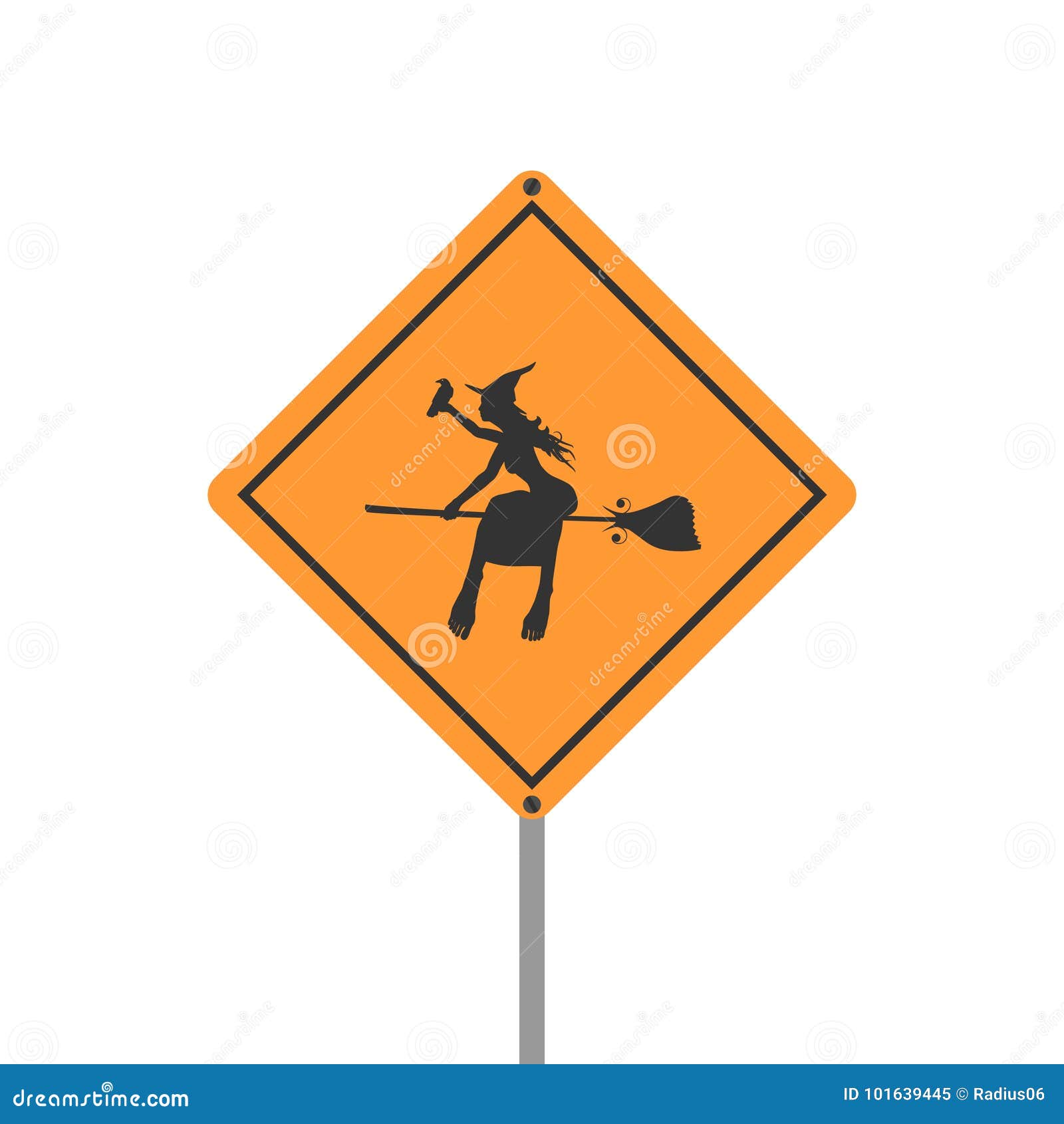 Witch Hazard Warning Attention Sign Sahaped Cartoon Vector Illustration ...
