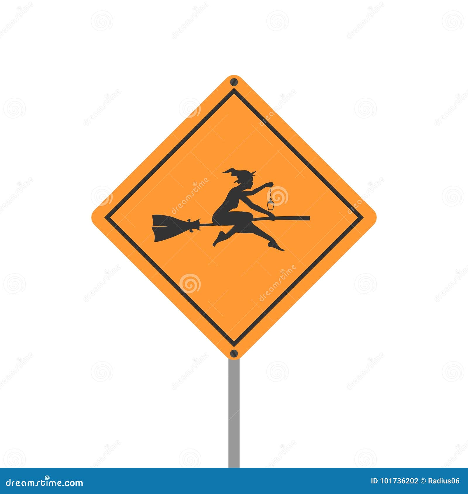 Yellow Road Sign. Halloween Stock Vector - Illustration of alert ...