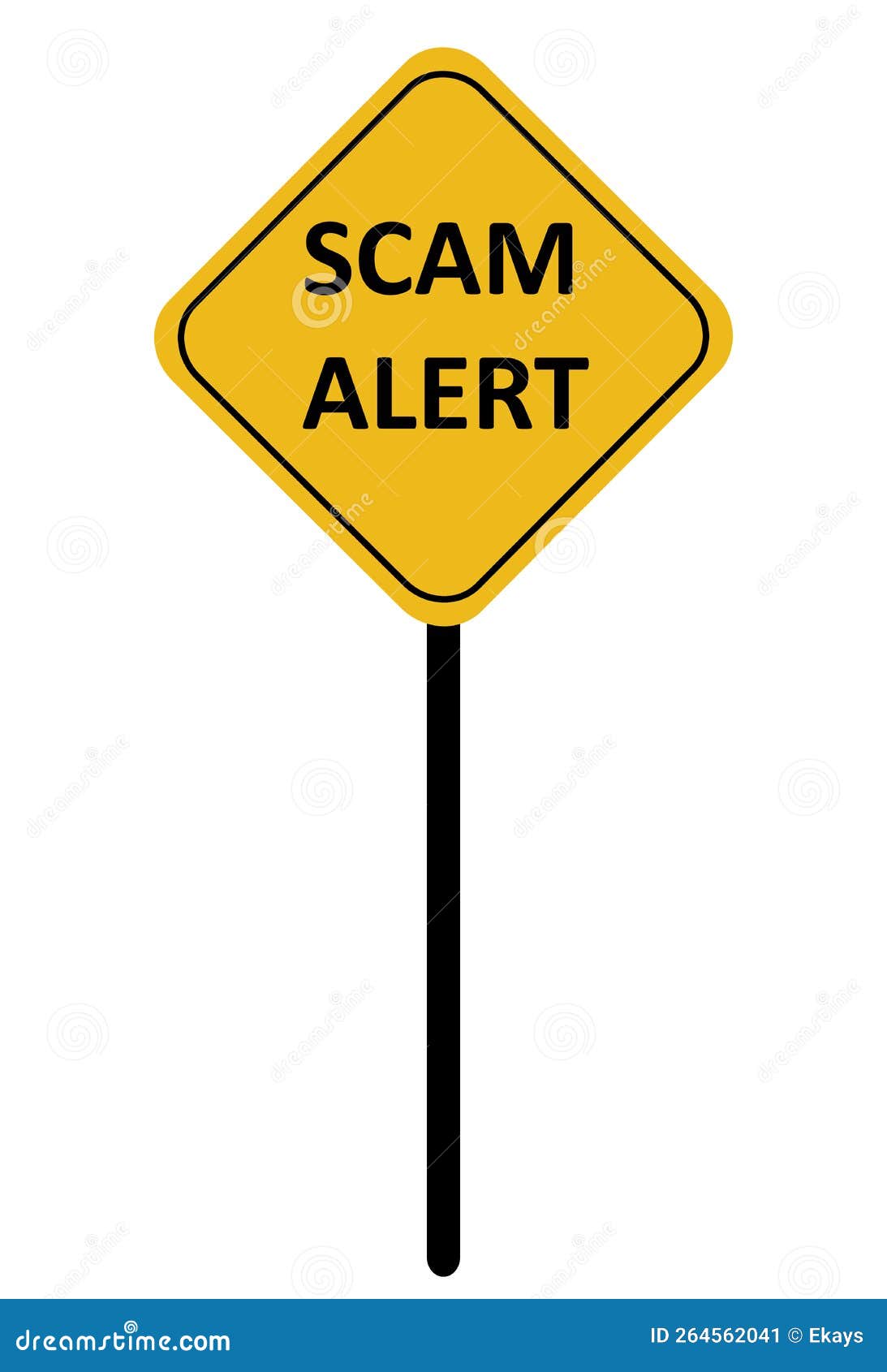 Yellow Road Sign with Text of Scam Alert Stock Vector - Illustration of ...