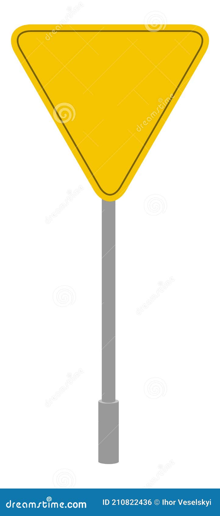 Yellow Road Sign, Triangular Traffic Symbol Stock Vector - Illustration ...