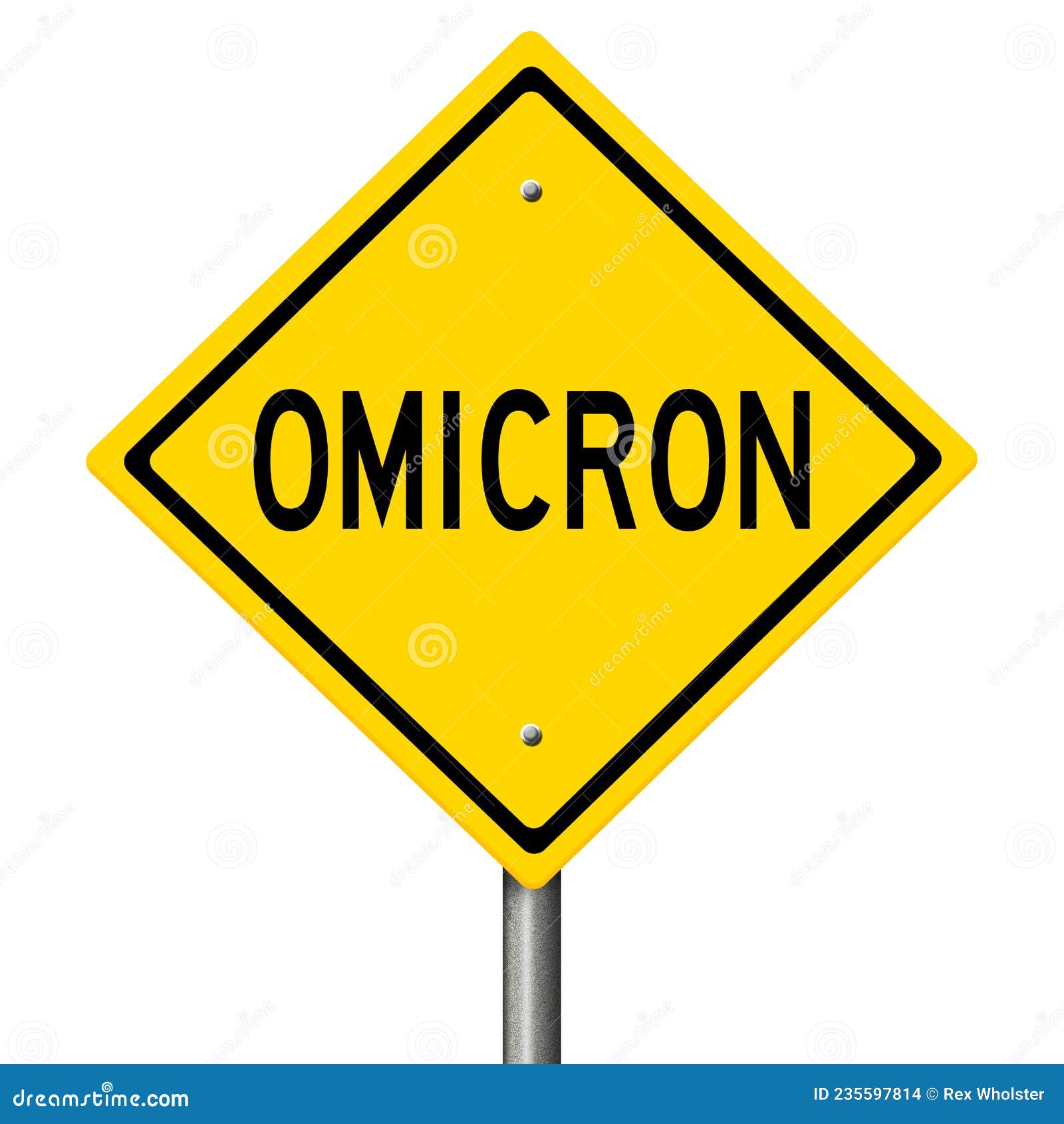 Highway Sign for Covid Variant Omicron Stock Illustration ...