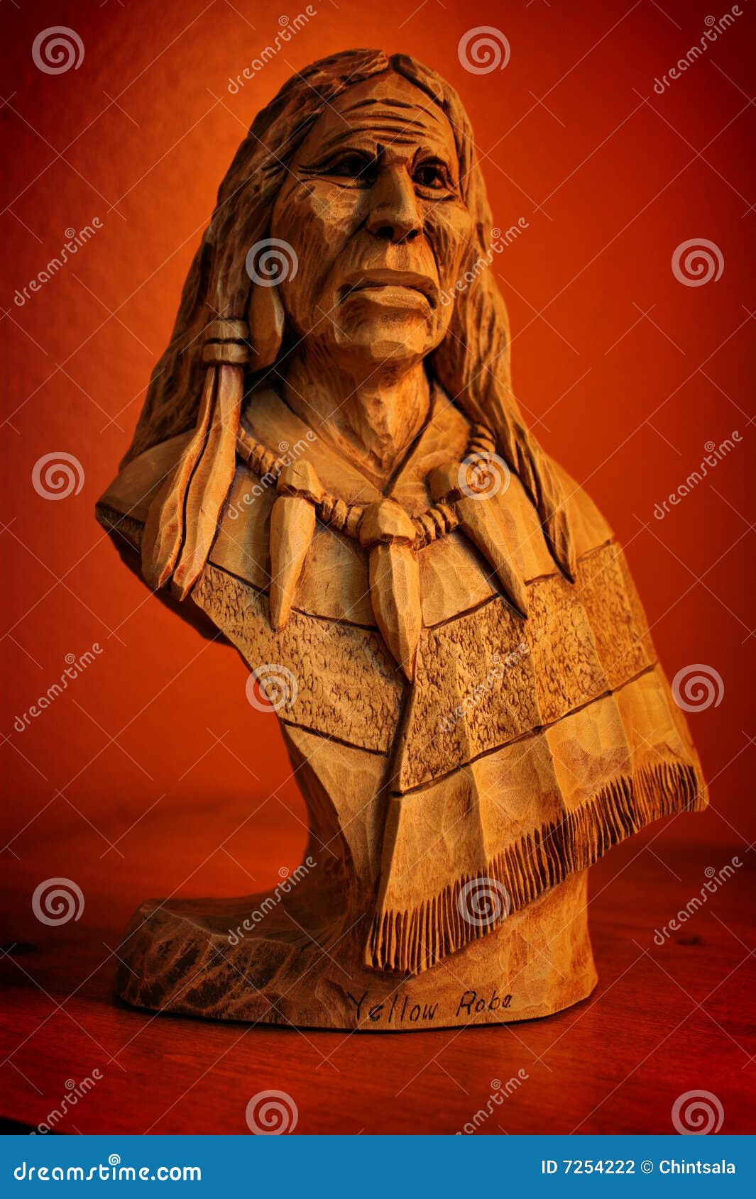 Yellow Robe stock photo. Image of carving, native, detail - 7254222