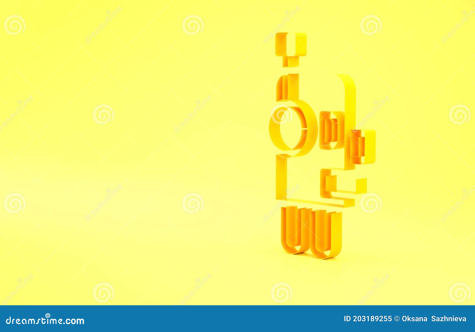 Yellow Robot Icon Isolated on Yellow Background. Artificial ...