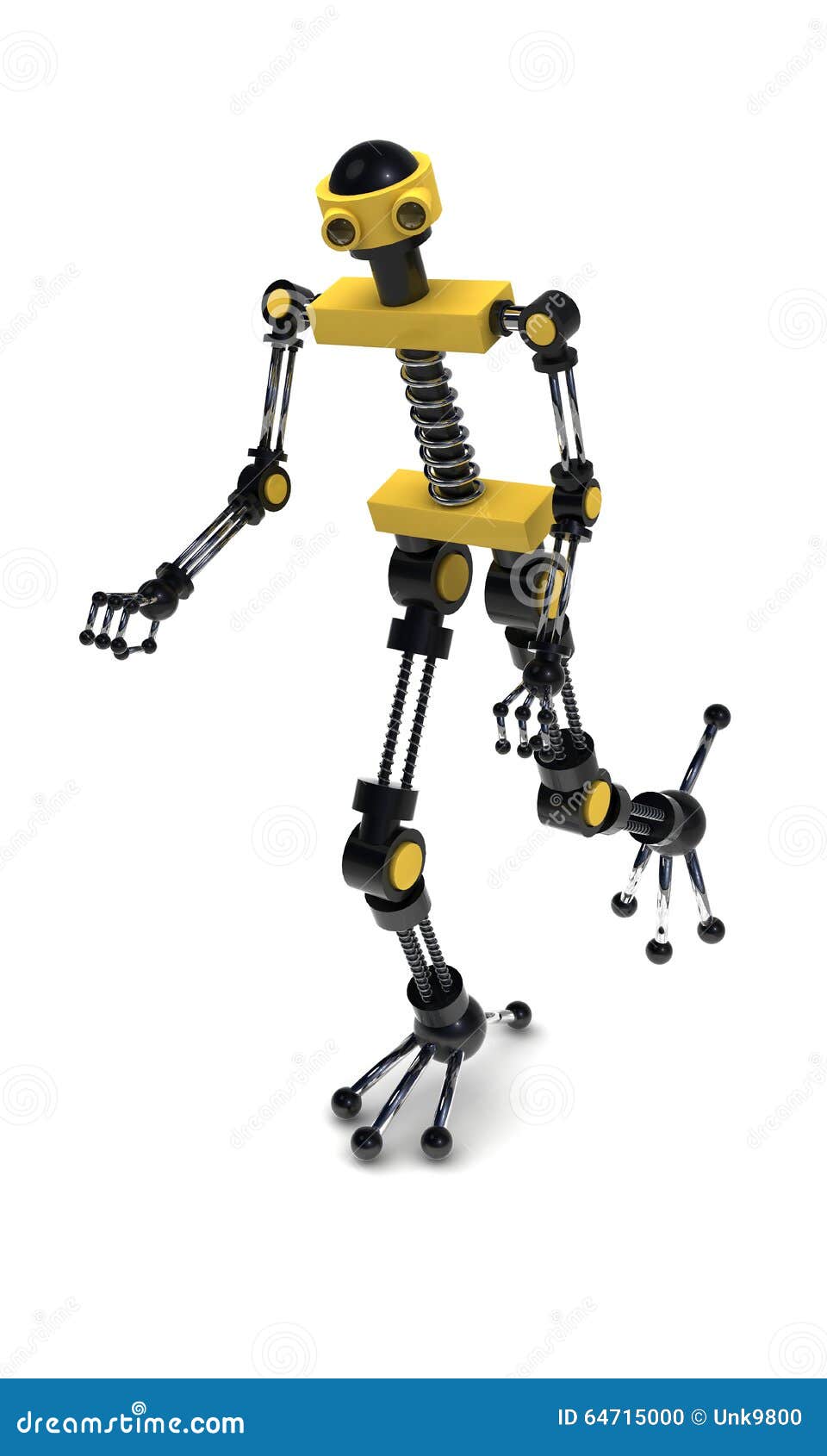 Yellow Robot stock illustration. Illustration of futuristic - 64715000