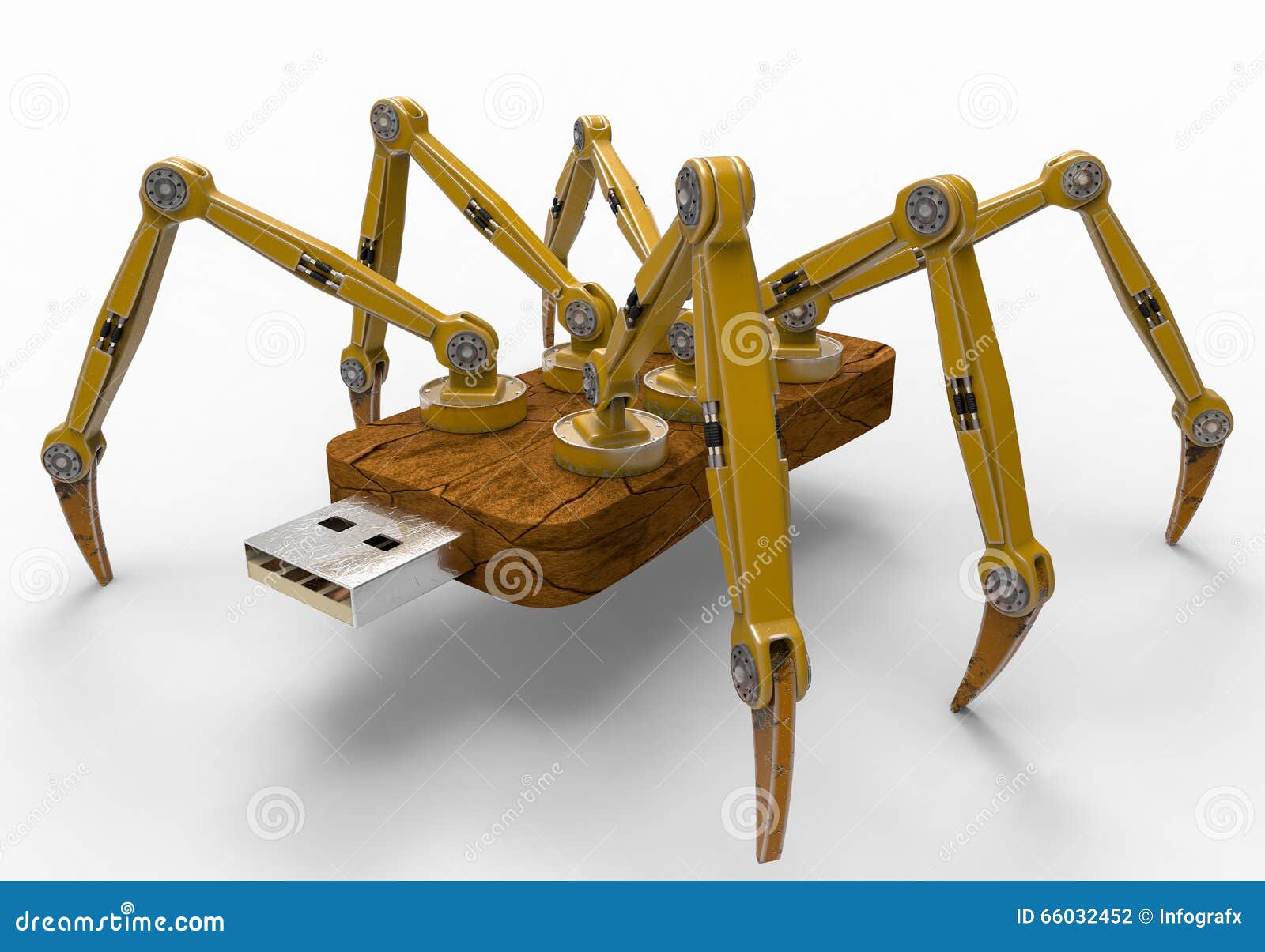 Yellow Robot USB Flash Spider Stock Illustration - Illustration of ...