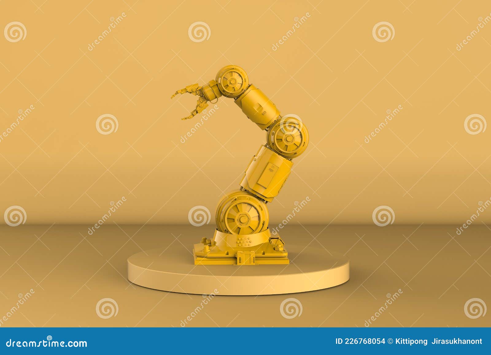 Yellow Robotic Arm In Industrial Setting Stock Image | CartoonDealer ...