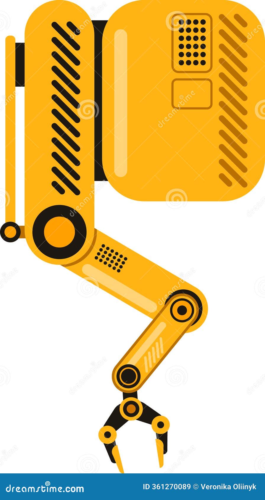 Yellow Robotic Arm Designed for Industrial Automation. Featuring ...
