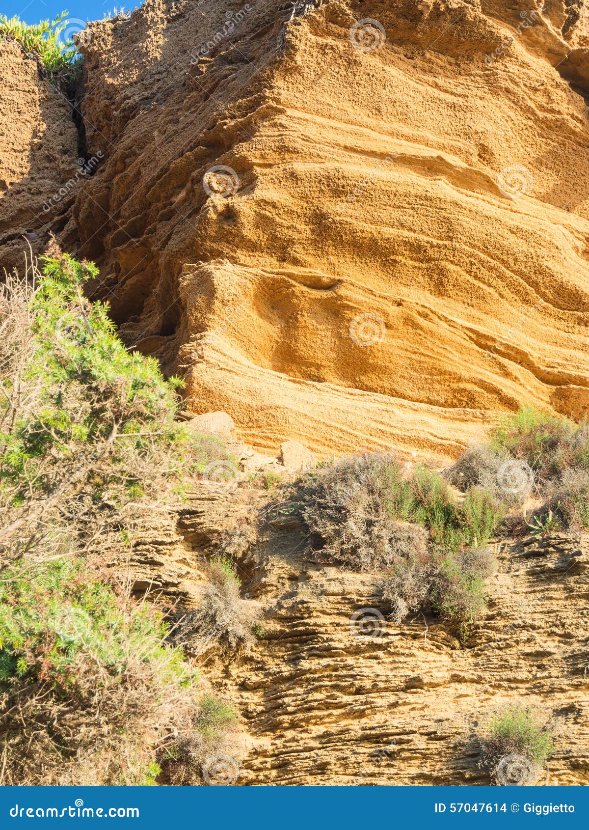 Yellow rock sediments stock photo. Image of sediment - 57047614