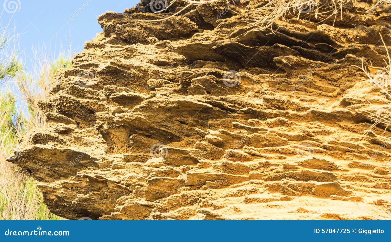 Yellow rock sediments stock image. Image of grungy, rock - 57047725