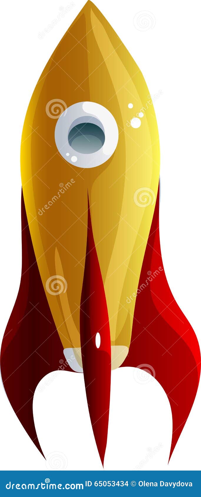 Yellow Rocket. Vector Illustration Stock Illustration - Illustration of ...