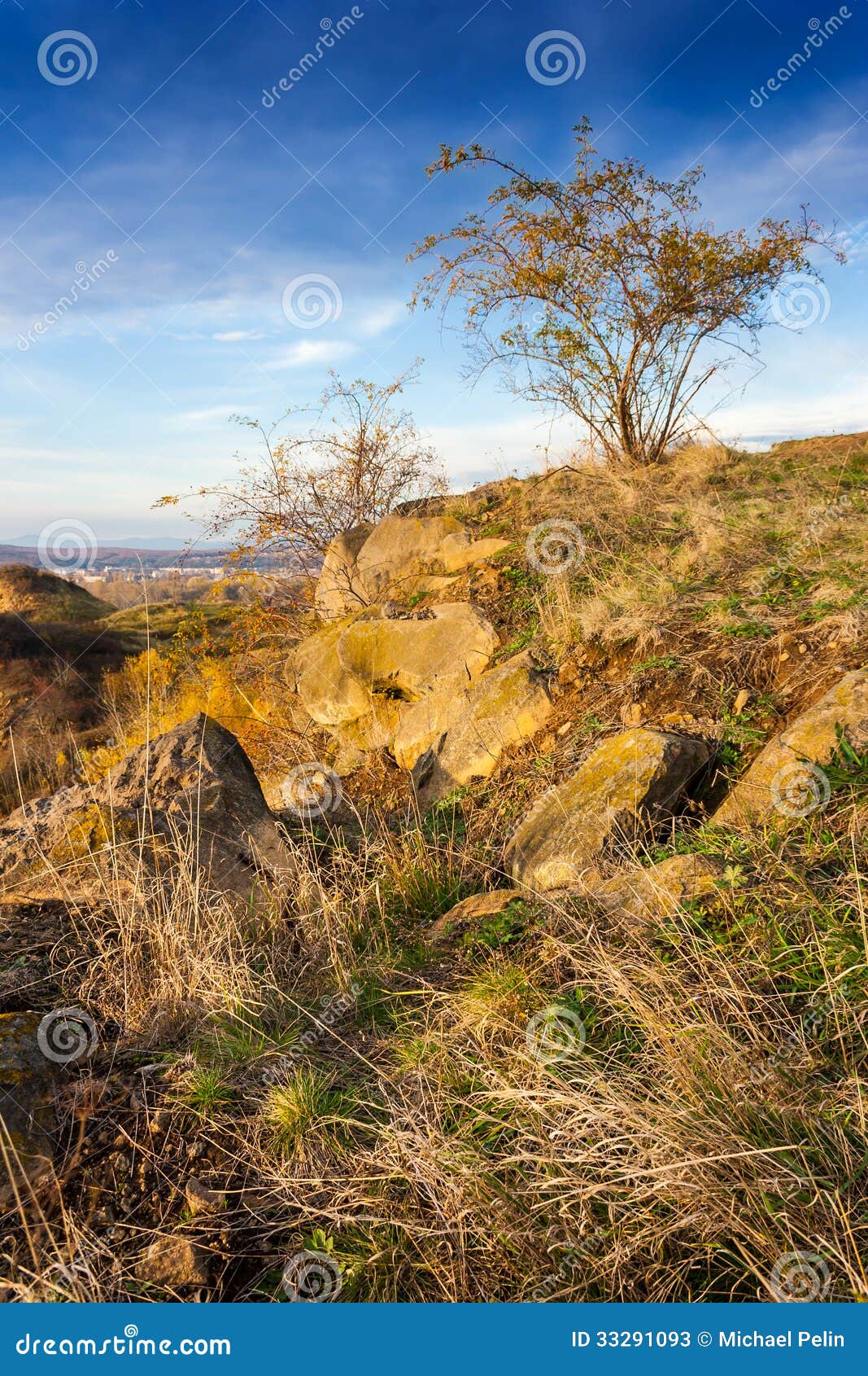 Yellow Rocky Slopes of the Hill Stock Image - Image of summer, valley ...