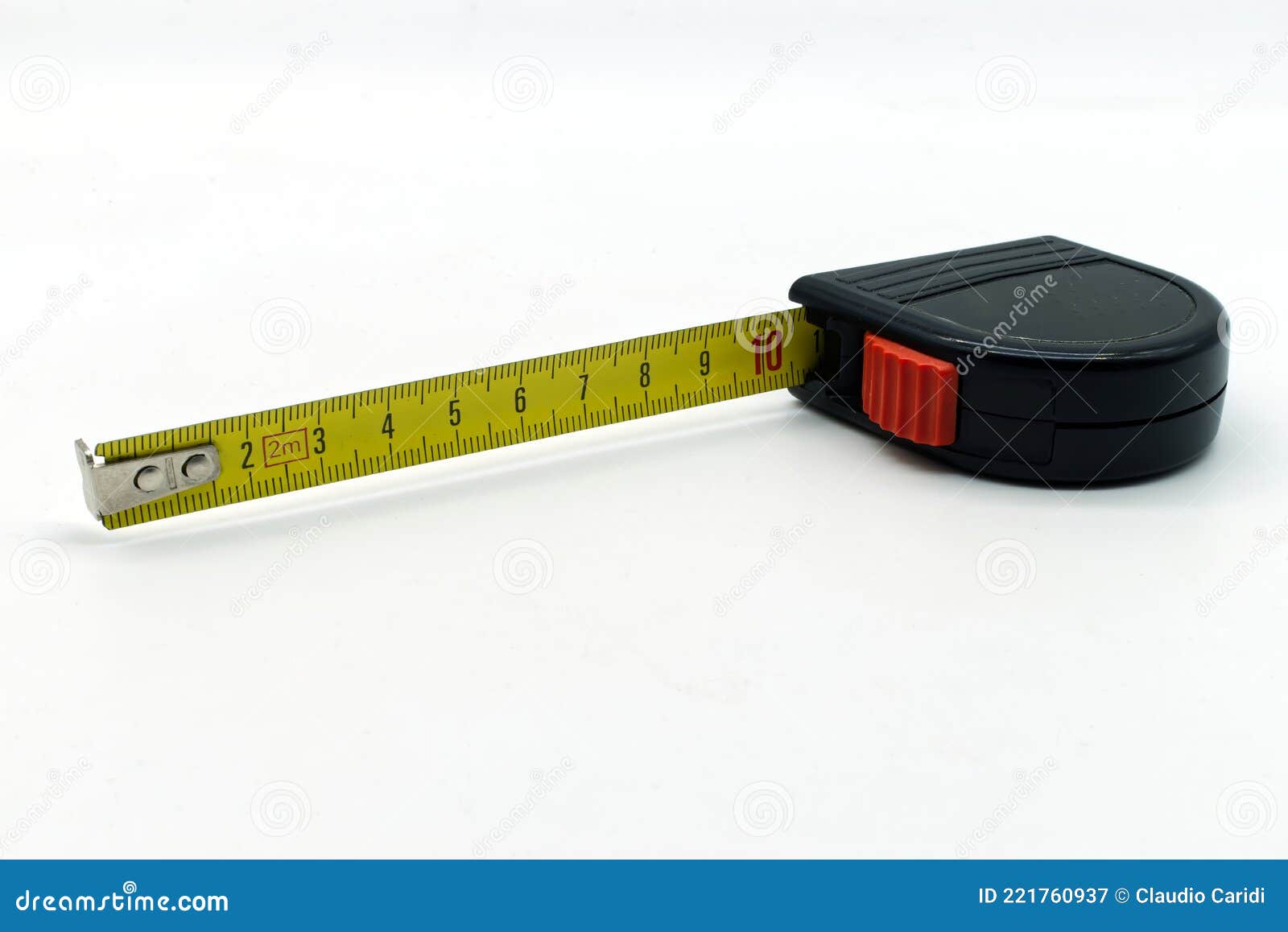 Yellow Roll-up Measuring Meter Isolated on White Background Stock Image ...