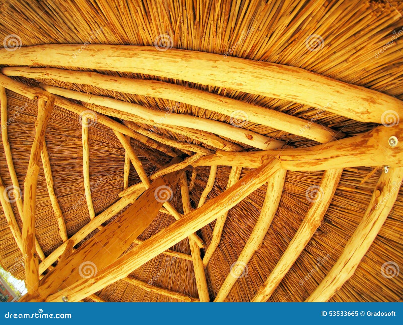 Yellow Roof is Made of Cane Stock Image - Image of pattern, yellow ...