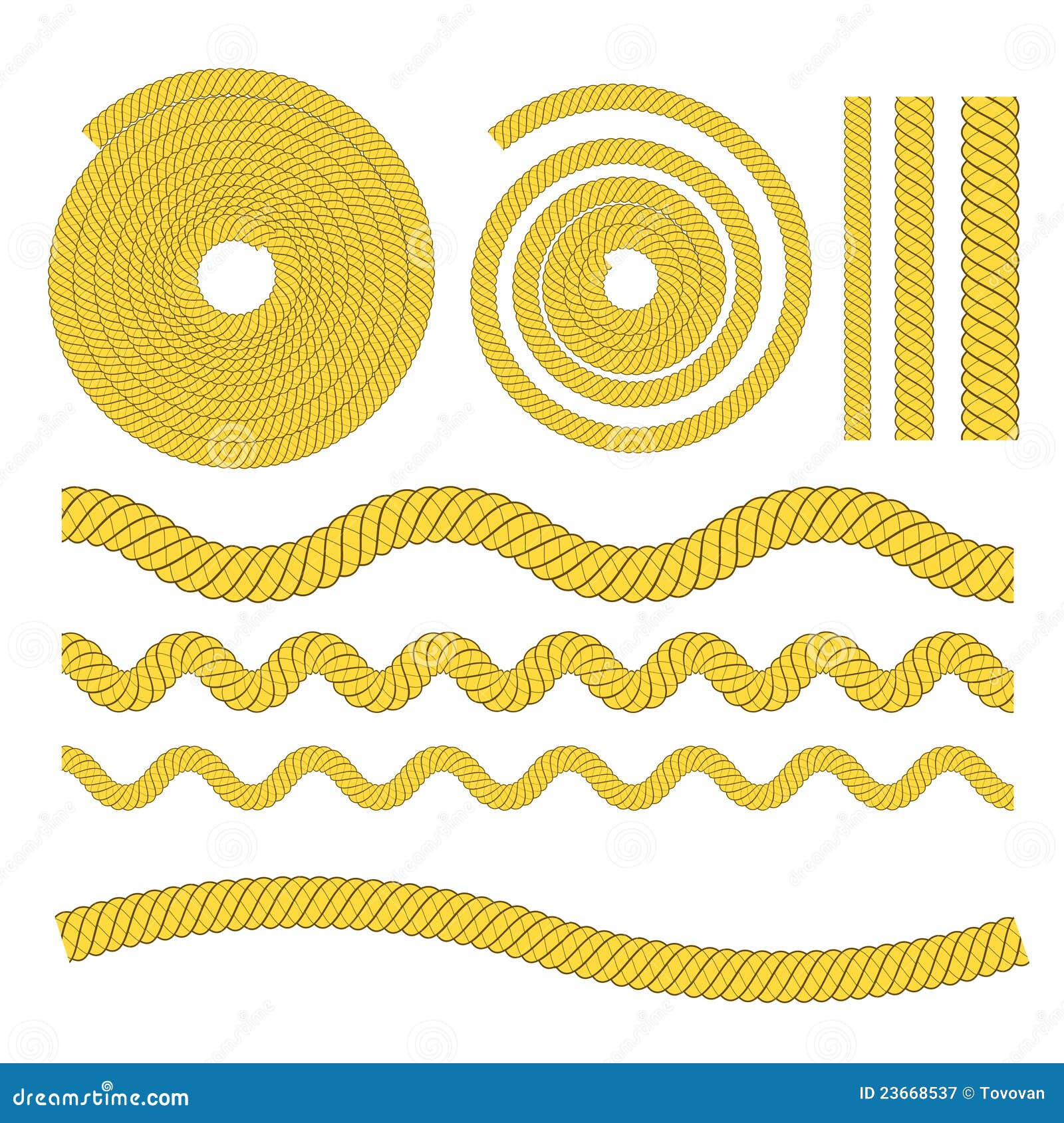 Yellow rope stock vector. Illustration of straight, collection - 23668537