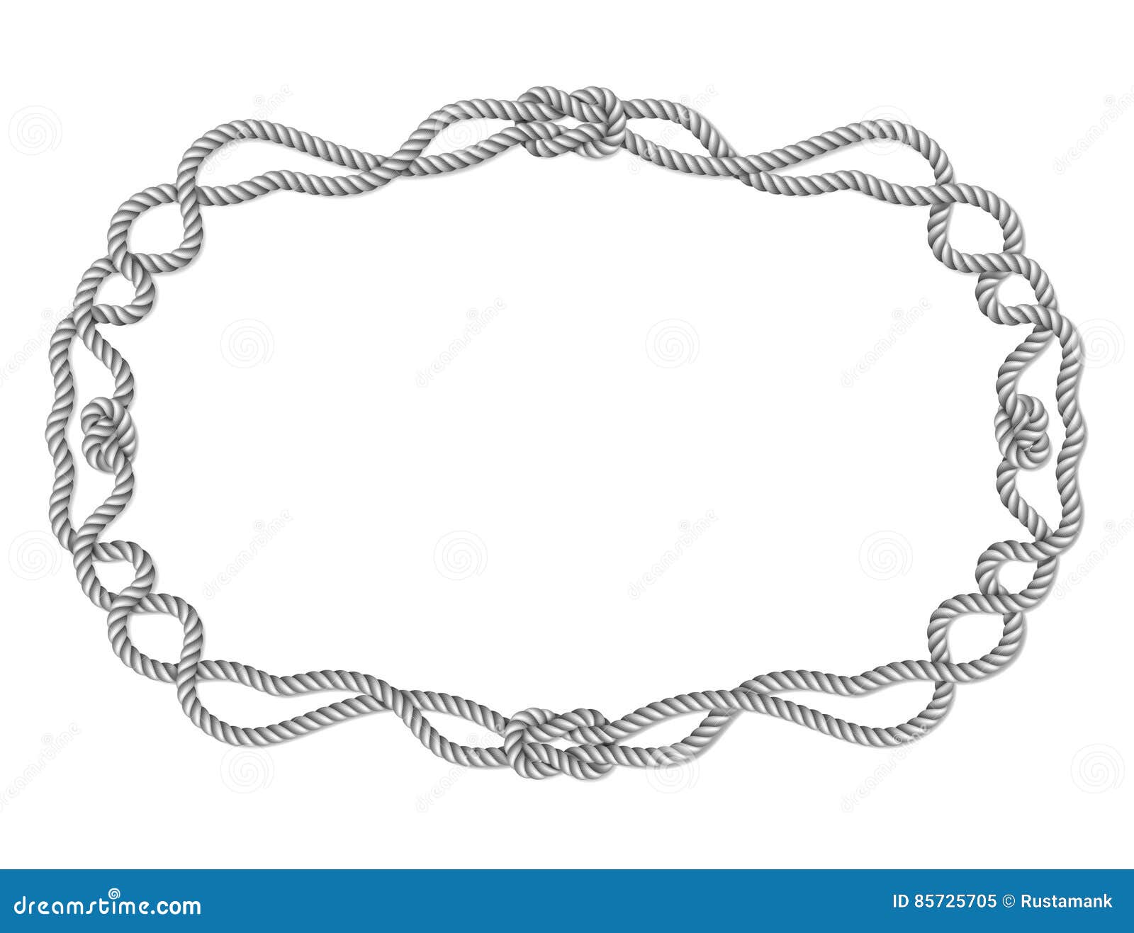 Yellow Rope Woven Horizontal Border With Rope Knots, Horizontal Vector ...