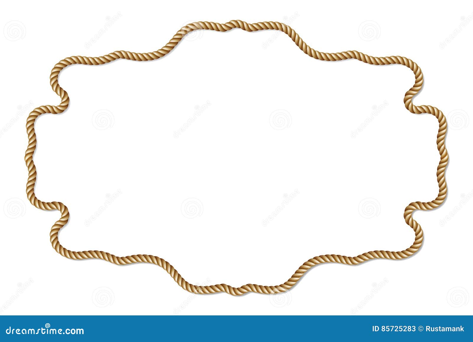 Yellow Rope Woven Vector Border, Horizontal Vector Frame, Isolated on ...