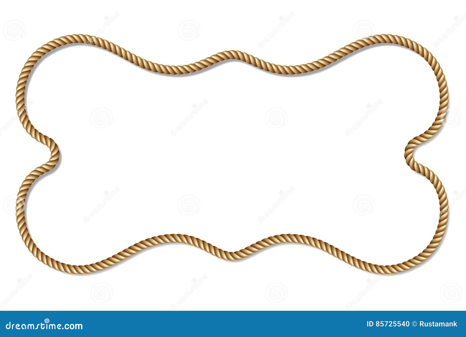 Yellow Rope Woven Horizontal Border With Rope Knots, Horizontal Vector ...