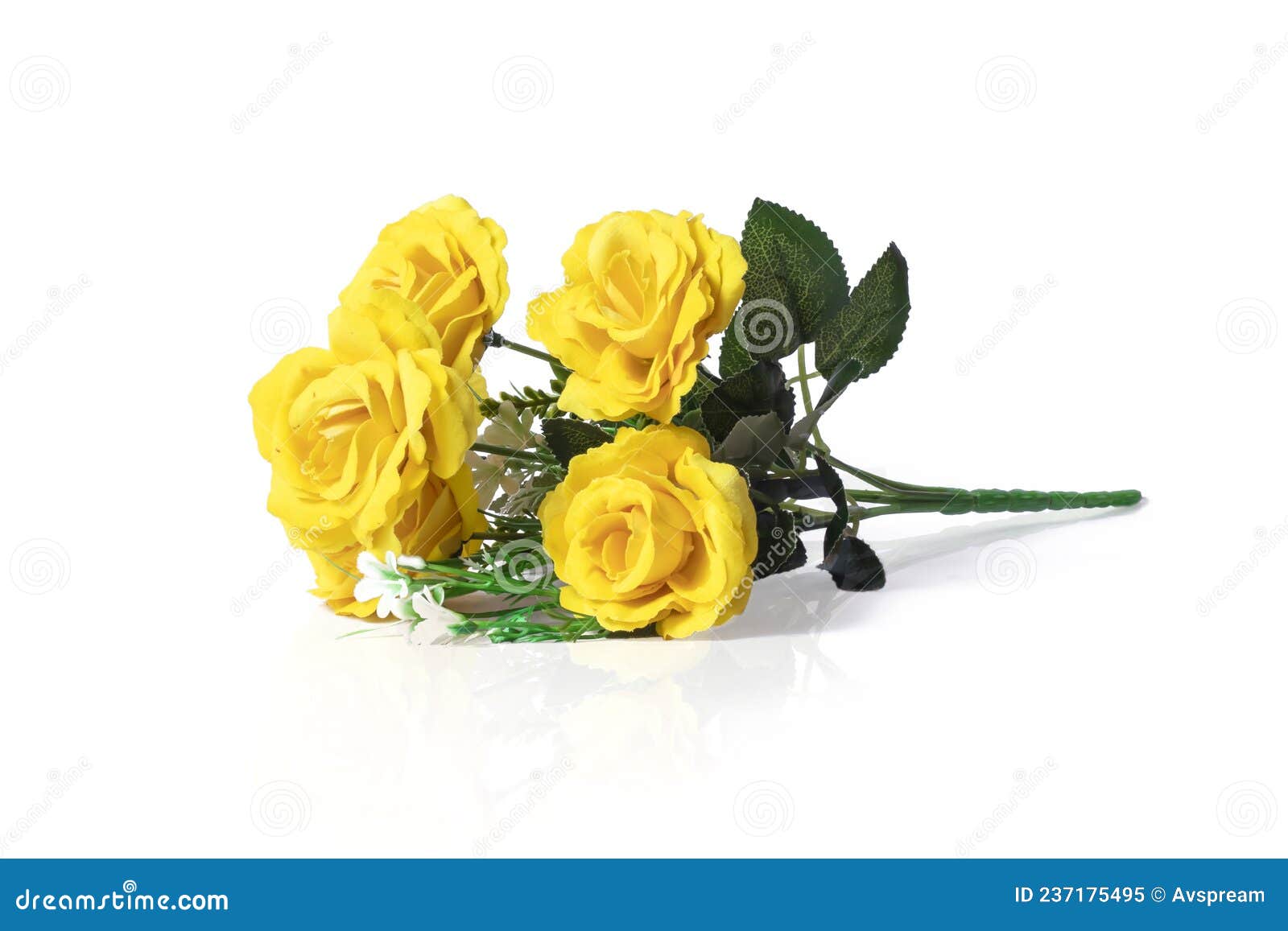 The Yellow Rose Bunch is Isolated on a White Background Stock Image ...