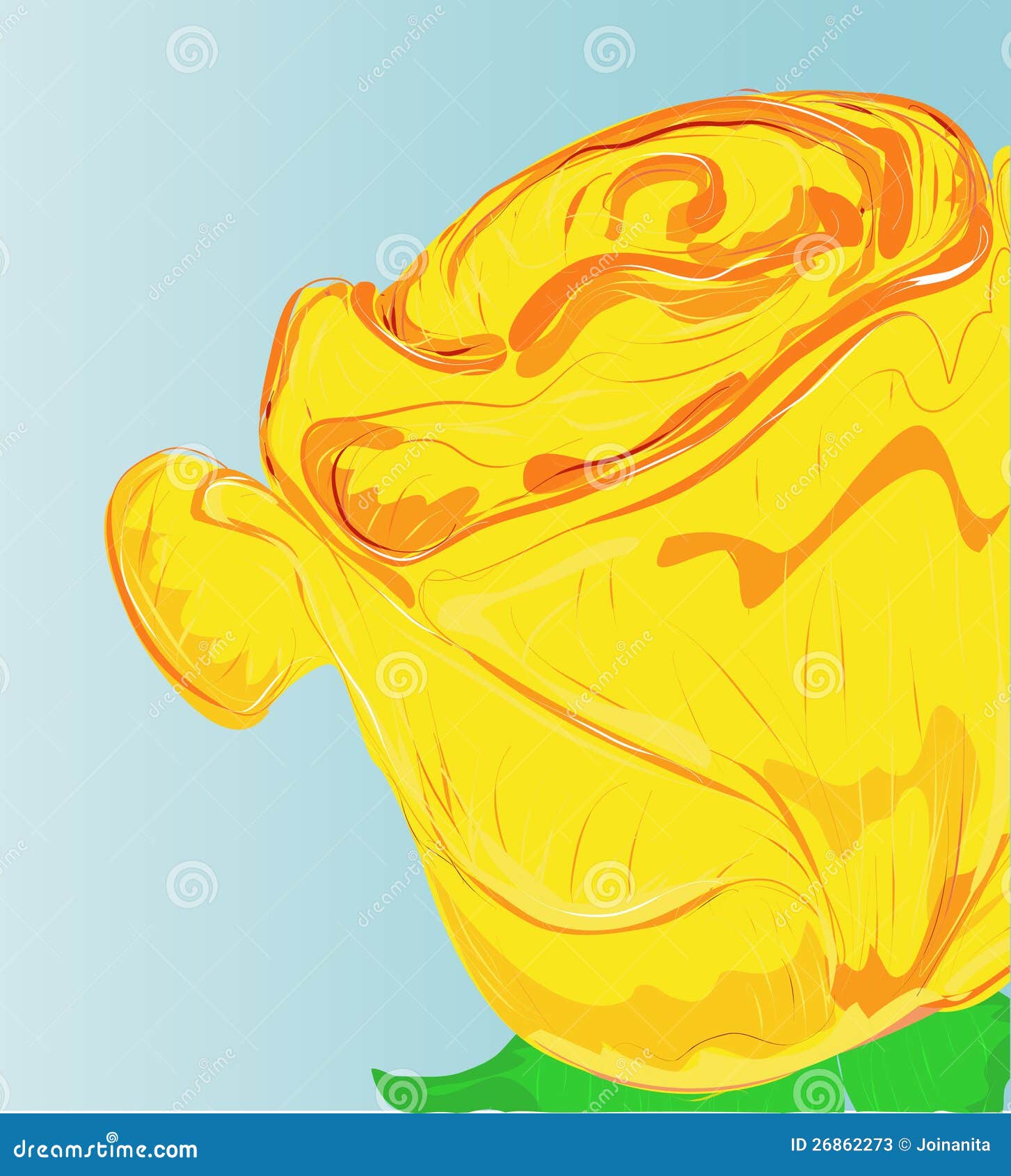 Yellow rose illustration stock vector. Illustration of stylized - 26862273