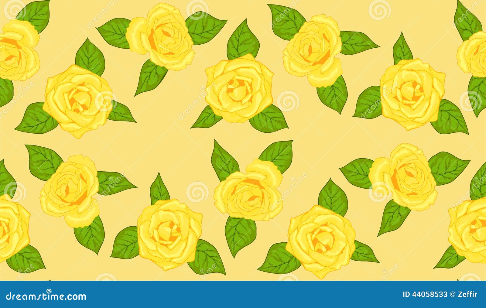 Yellow Rose Pattern Stock Vector - Image: 44058533