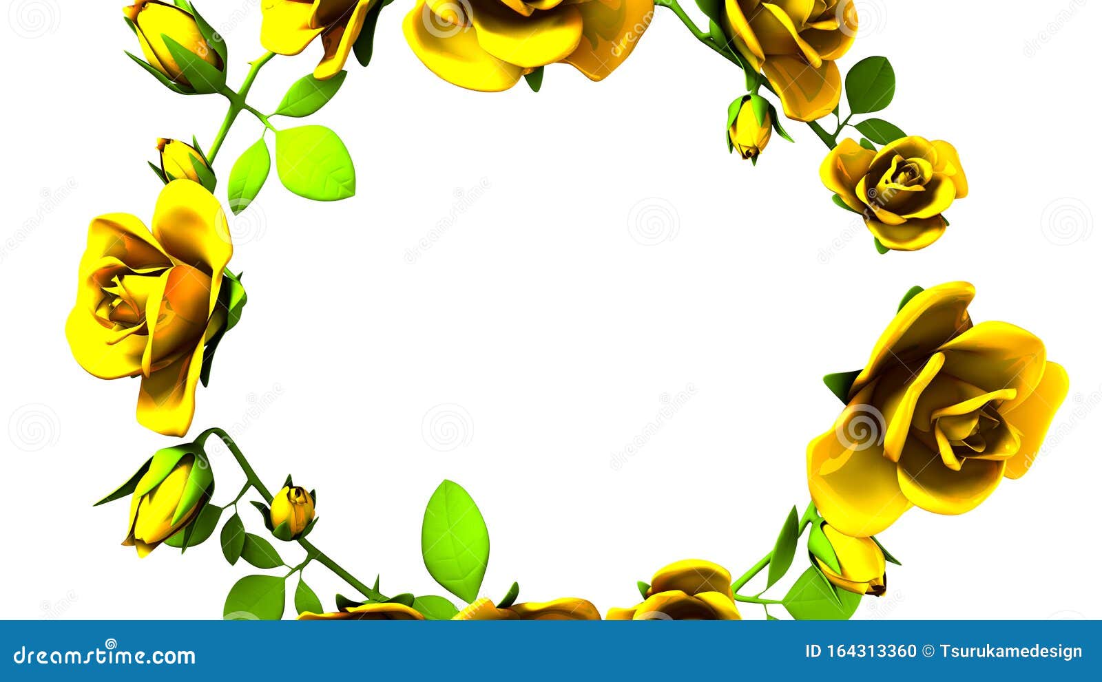Yellow Roses Frame on White Text Space Stock Illustration ...