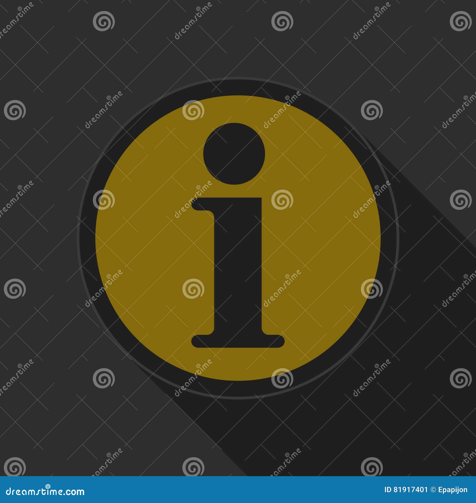 Yellow Round Button, Black Information Symbol Icon Stock Vector ...