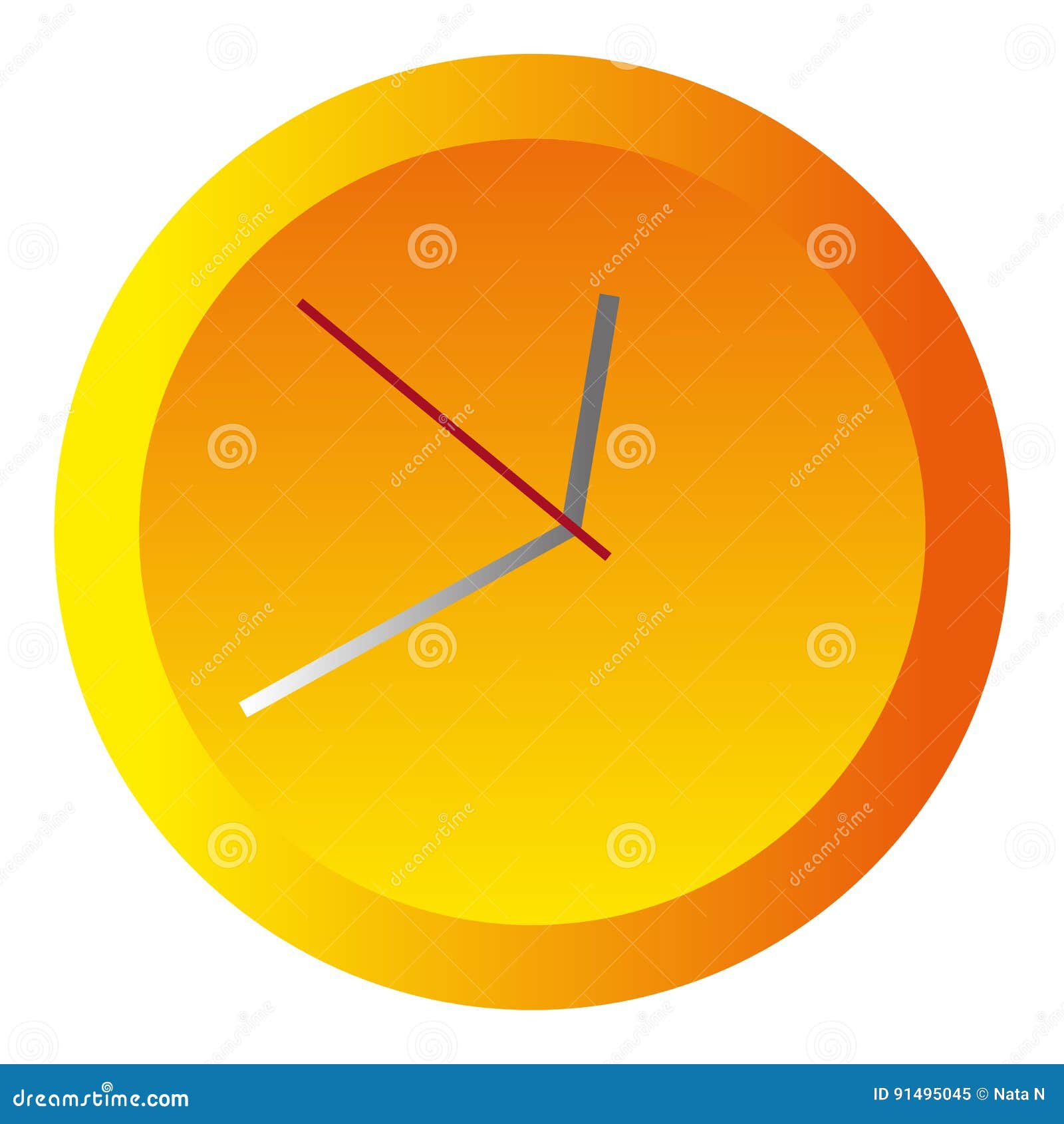 Yellow round clock stock vector. Illustration of bright - 91495045