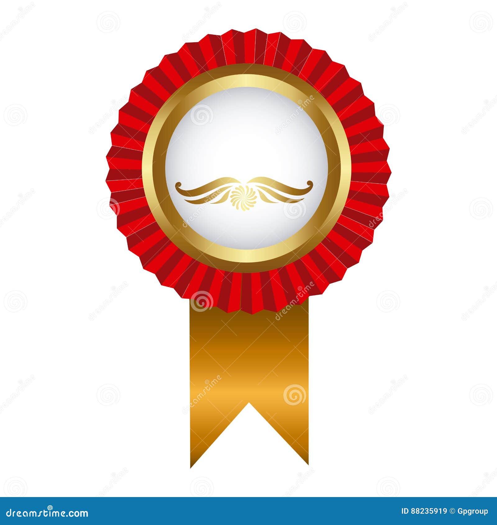 Yellow Round Emblem with Decorations Icon Stock Illustration ...