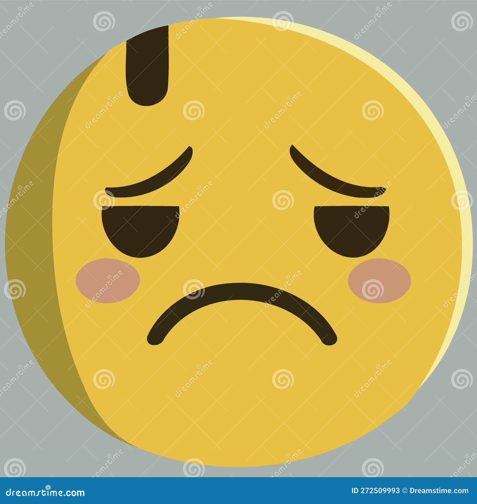 Yellow Round Face Representing Sad Feeling Stock Vector - Illustration ...