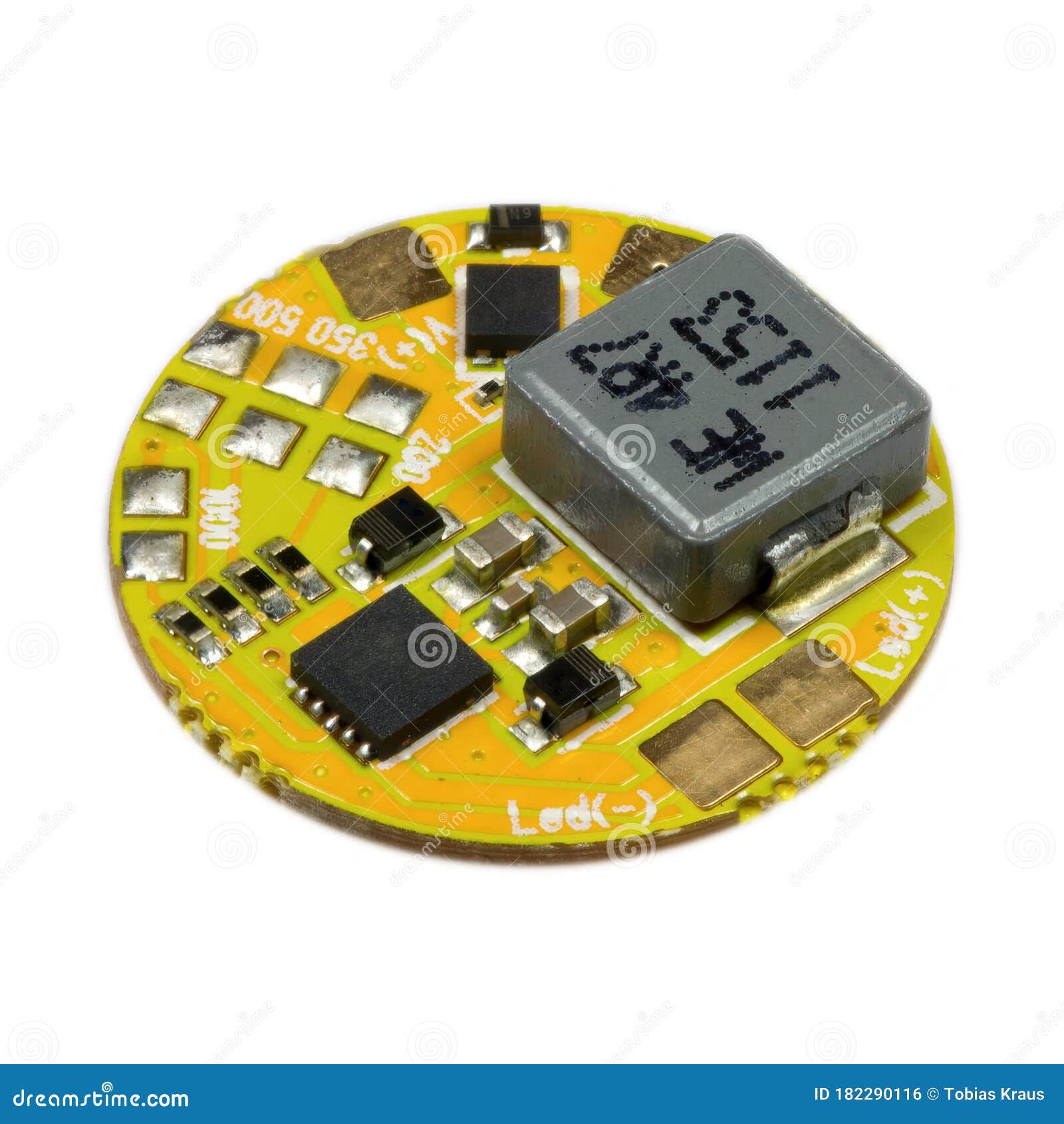 Yellow Round Led Driver PCB Board with Inductance Coil and Surface ...