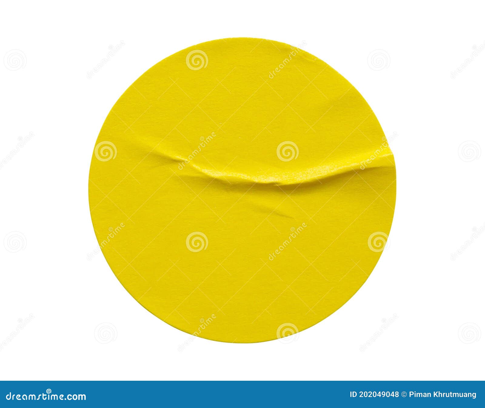 Yellow Round Paper Sticker Label Isolated on White Background Stock ...