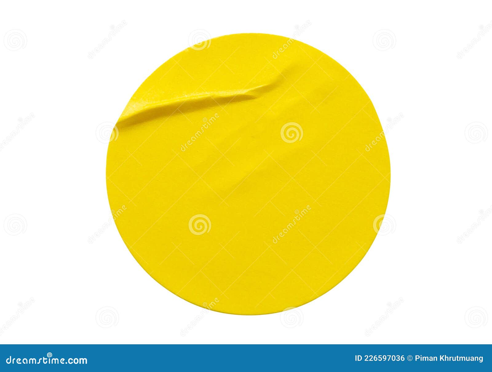Yellow Round Paper Sticker Label Isolated on White Background Stock ...